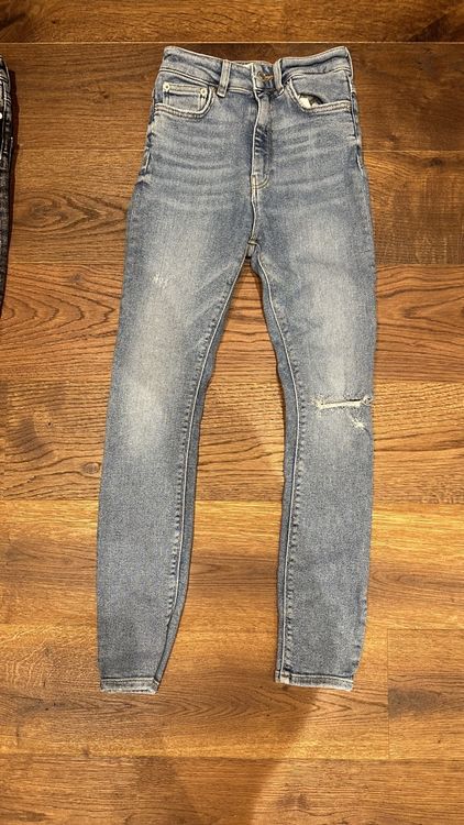 Zara Skinny Jeans Stretch Damen Gr. 34 Destroyed Look (Neu (gemäss ...