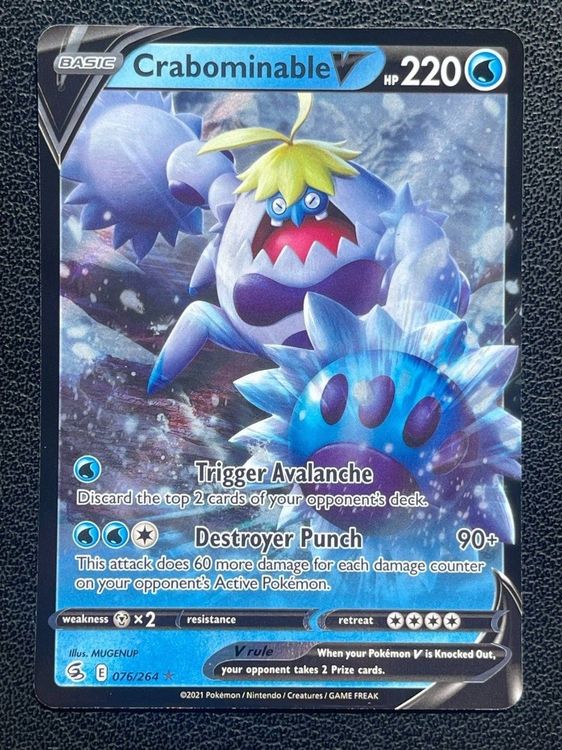 Crabominable V 076/264 Ultra Rare Pokémon Fusion Strike | Kaufen auf ...