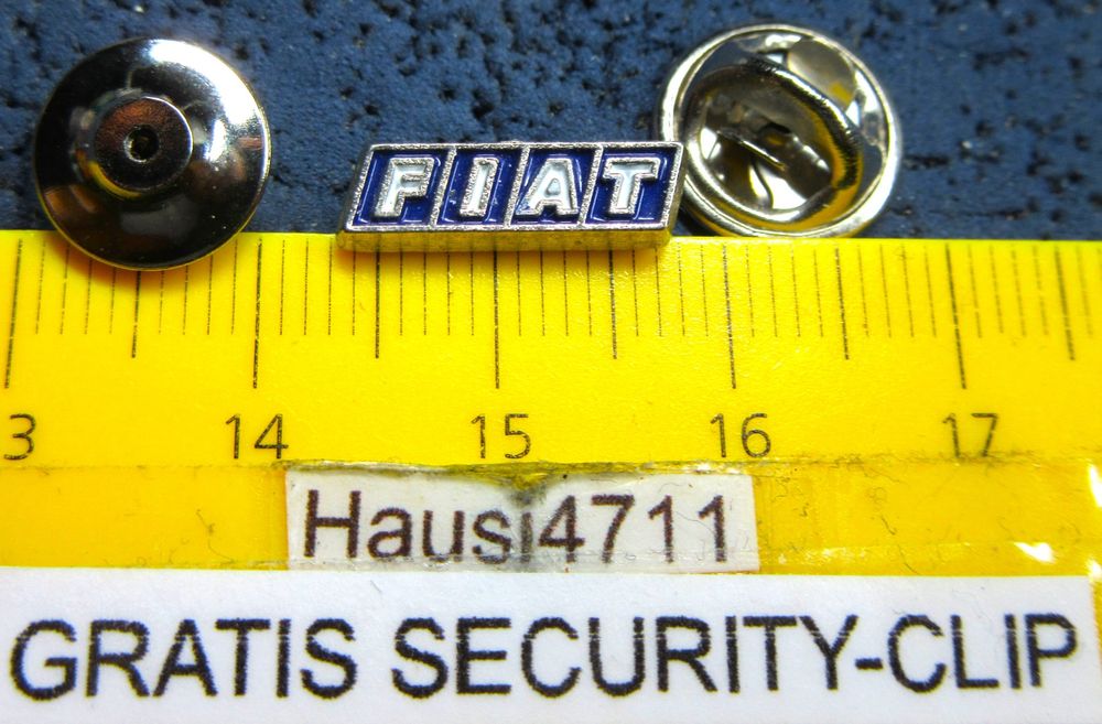 FIAT AUTO LOGO KLEIN-FEIN GEPRÄGT PIN MIT SECURITY-CLIP (Gebraucht) in ...
