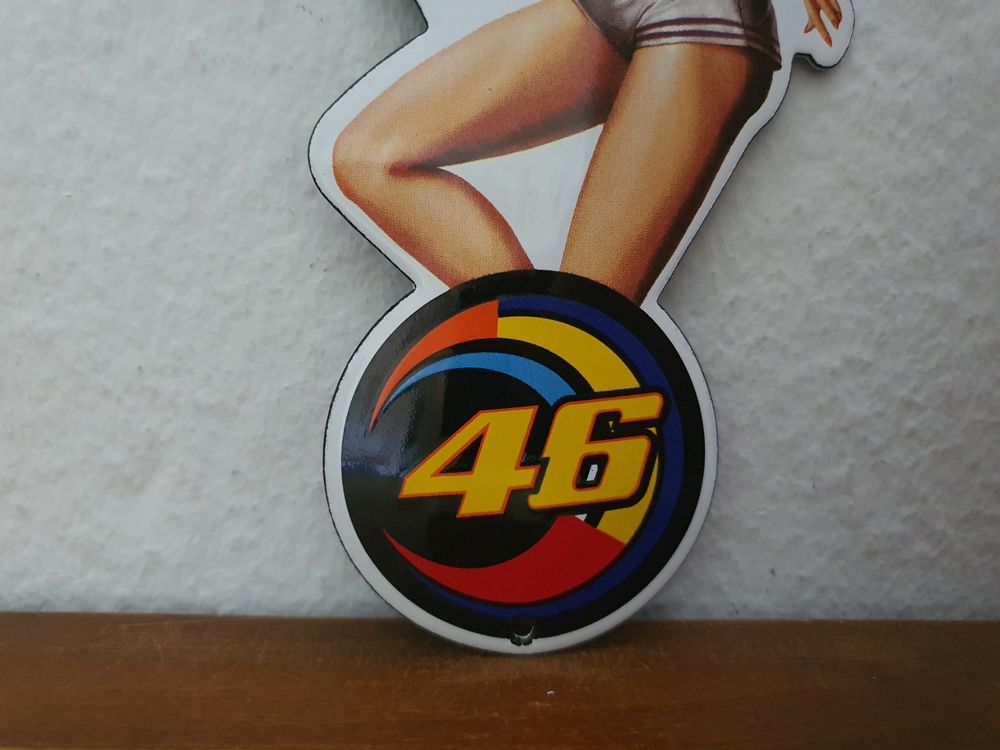 Emailschild Rossi 46 Motorrad Werkstatt Logo Emaille Schild (Neu ...