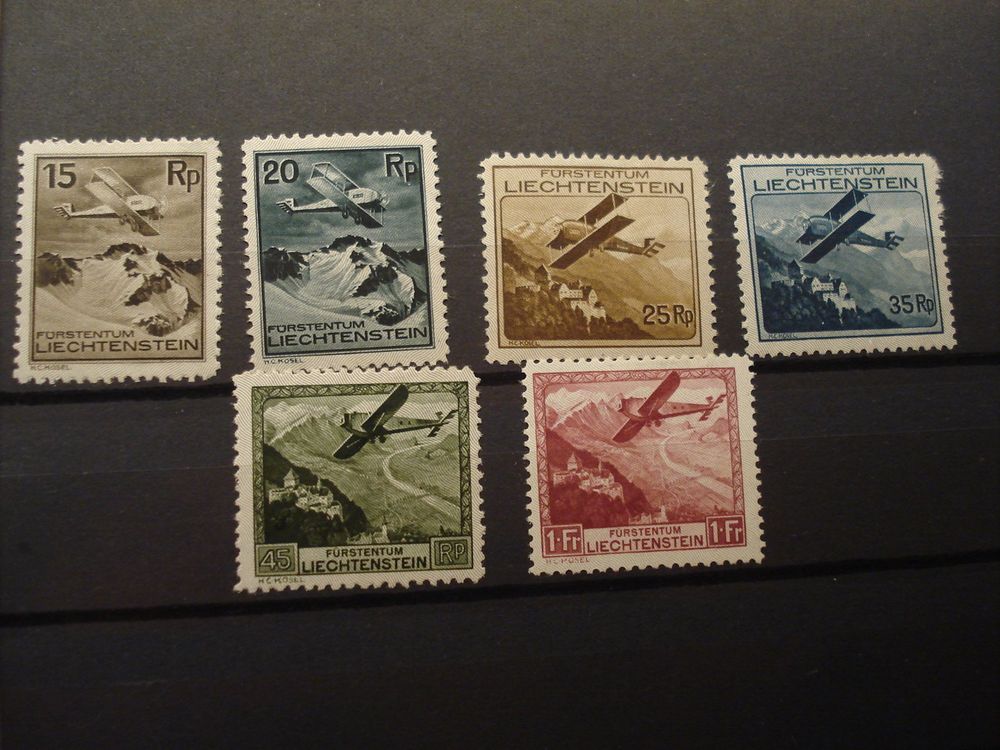 Liechtenstein, alte Flugpostmarken, * Gummimängel | Kaufen auf Ricardo
