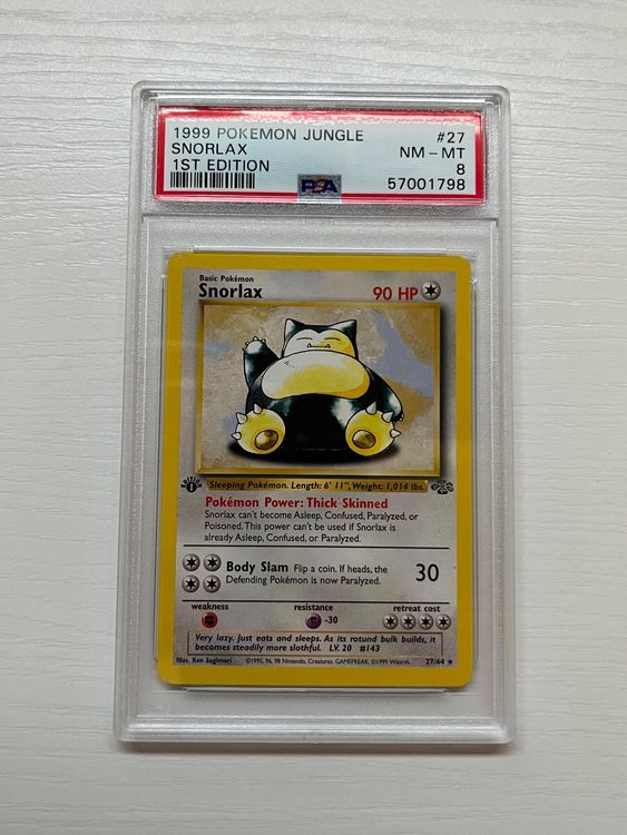 SNORLAX 1ST EDITION – 1999 POKEMON JUNGLE – PSA 8/10 RELAXO (Neu und ...