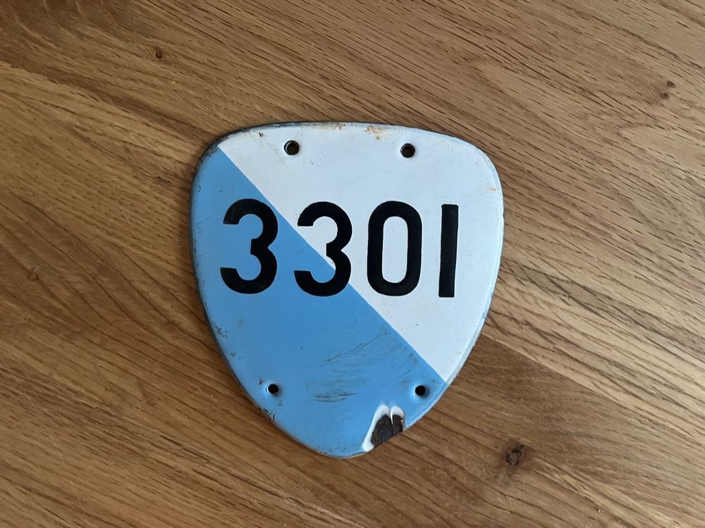 Plaque vélo Zürich / Velonummern Schild Email ZH 3301 (D'occasion) à ...