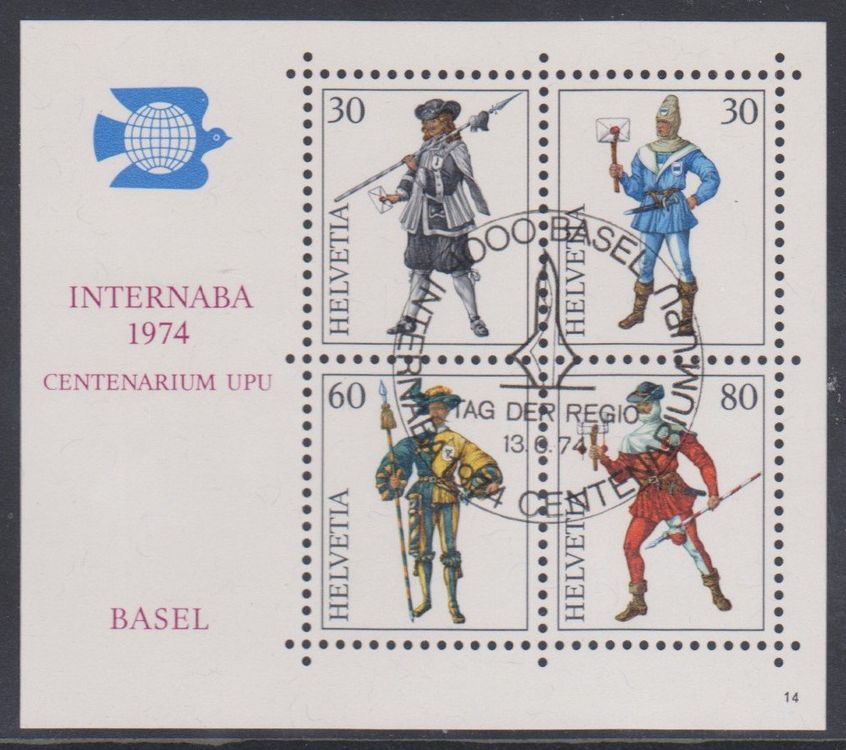 Gedenkblock INTERNABA Basel 1974, W50 (Gebraucht) in Niederweningen für CHF 2 – mit Lieferung ...