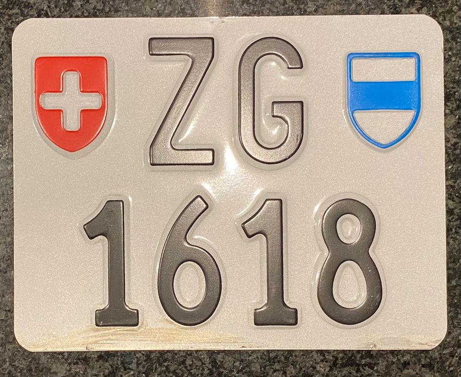 Kontrollschild ZG 1618 Motorrad Zuger (Gebraucht) in Steinhausen für CHF 608 – nur Abholung auf ...
