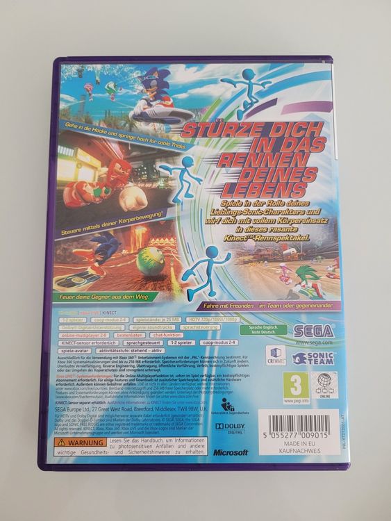 Sonic Free Riders, KINECT (XBox 360) (Gebraucht) in Uezwil für CHF 12 ...