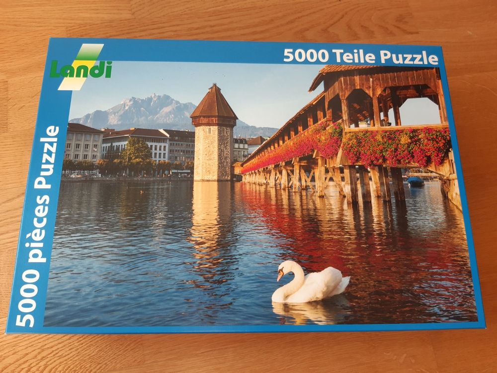 5000er Puzzle: Kapellbrücke in Luzern (Neu und originalverpackt) in Burgdorf für CHF 12 – mit ...