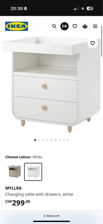 IKEA MYLLRA changing table (Gebraucht) in ZÜRICH für CHF 100 – nur Abholung auf Ricardo kaufen