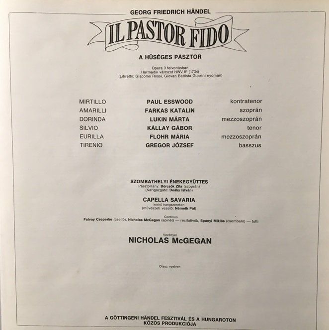 Händel – Il Pastor Fido (3 LP-Box-Set) (Gebraucht) in Grüningen für CHF ...