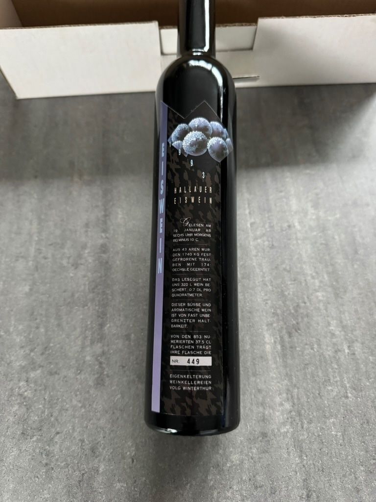 Hallauer Federweiss Eiswein 1993 - Nr. 449 von 853 - Rarität (Neu und ...