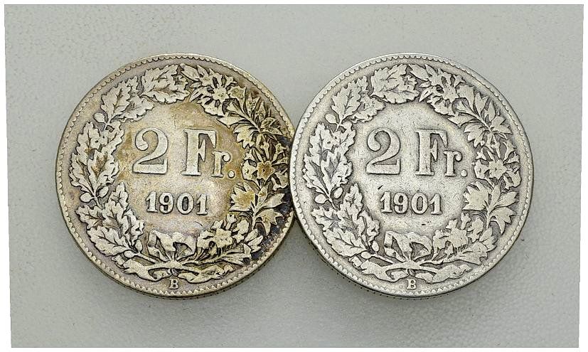 2 x 2 Franken 1901, seltener Jahrgang | Kaufen auf Ricardo