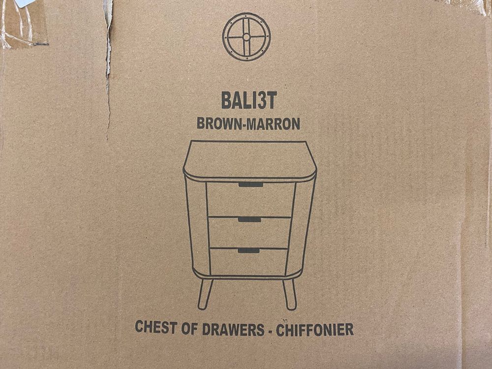 🔴 Kommode NORDLYS 40 × 30 × 62 cm 3 Schubladen /929x (Neu und ...