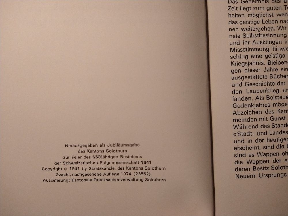 Die Wappen der Bez. und Gem. des Kantons Solothurn, 2 Ex. (Neu (gemäss Beschreibung)) in Olten ...