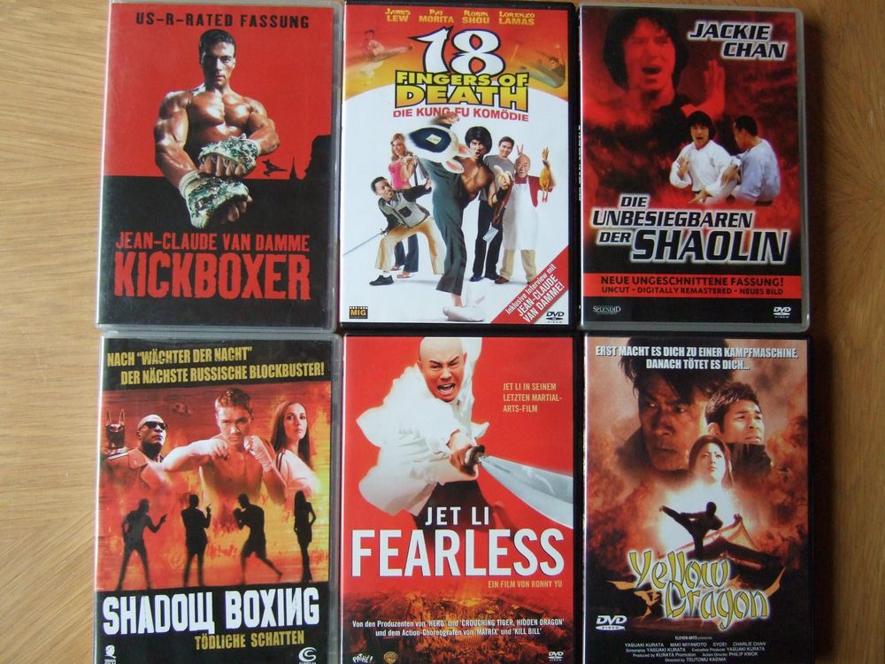 6 Kampfsport DVDs, Van Damme, Jackie Chan, Jet Liu, usw | Kaufen auf Ricardo
