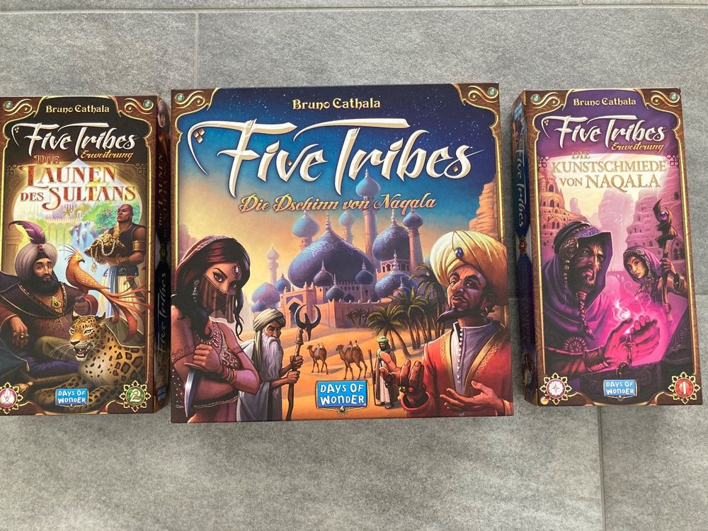 Five Tribes mit 2 Erweiterungen, Solo-Anleitung und Insert | Kaufen auf Ricardo