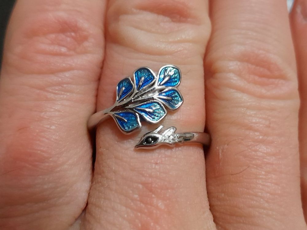 Ring Pfau, Silber 925, 2.5g, Große 54-60 (verstellbar) (Gebraucht) in ...