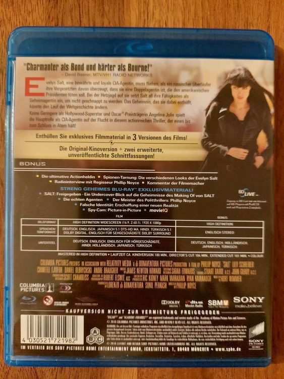 Blu Ray - Salt mit Angelina Jolie (Gebraucht) in Rheinfelden für CHF 1.8 – mit Lieferung auf ...