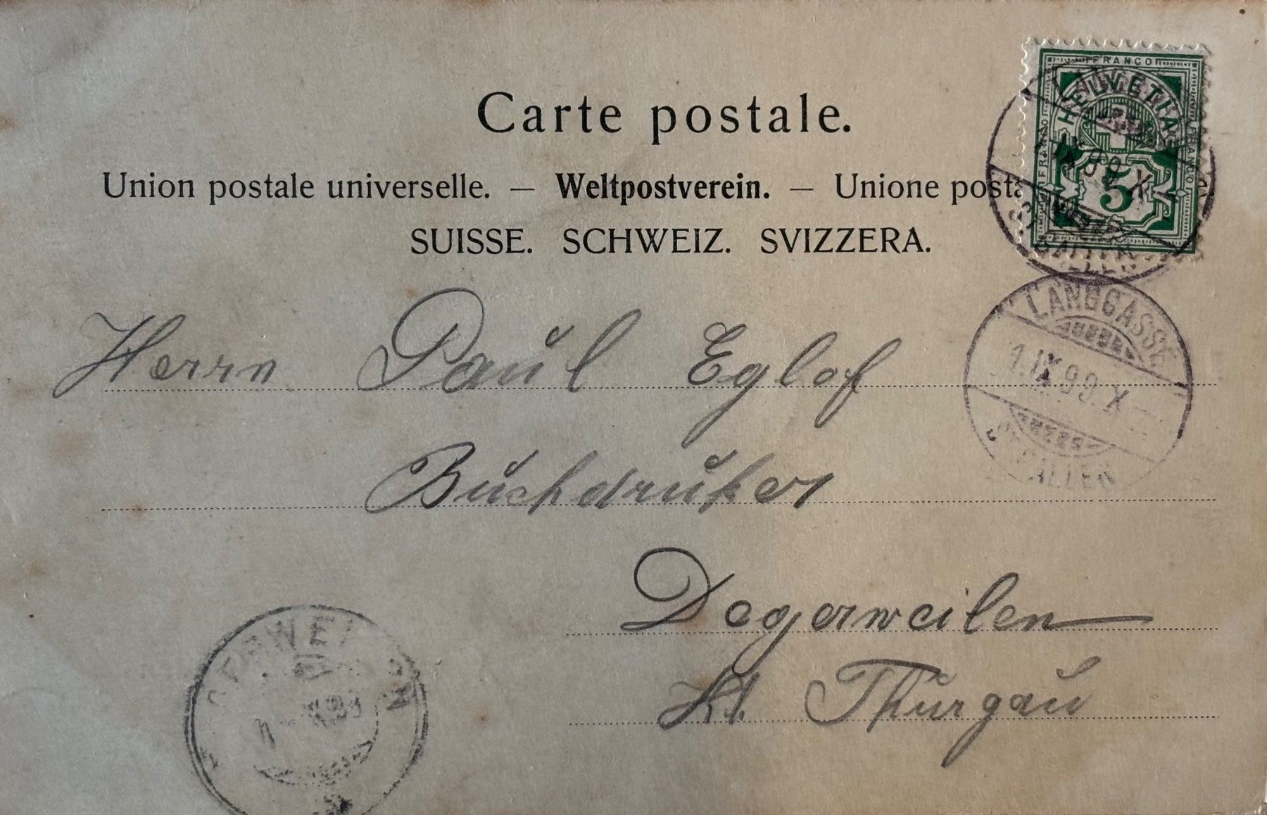 Gruss aus St. Gallen, Markt, Hotel Hecht (Gebraucht) in Frauenfeld für ...