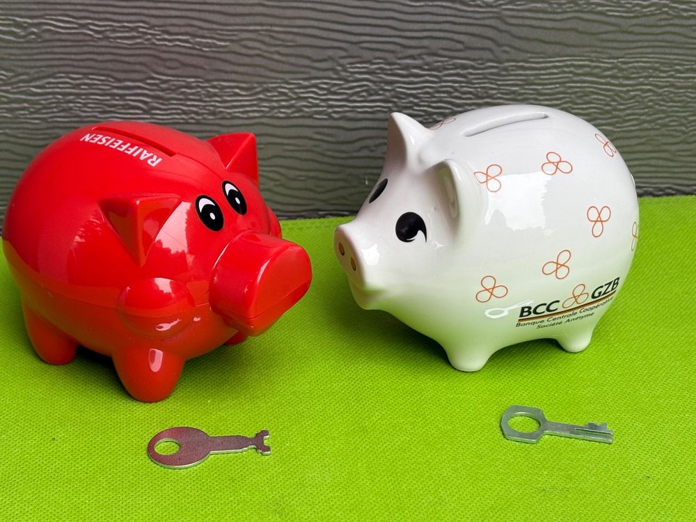 Spardosen / Sparschweine / Bankspardosen Raiffeisen u. GZB (Gebraucht ...