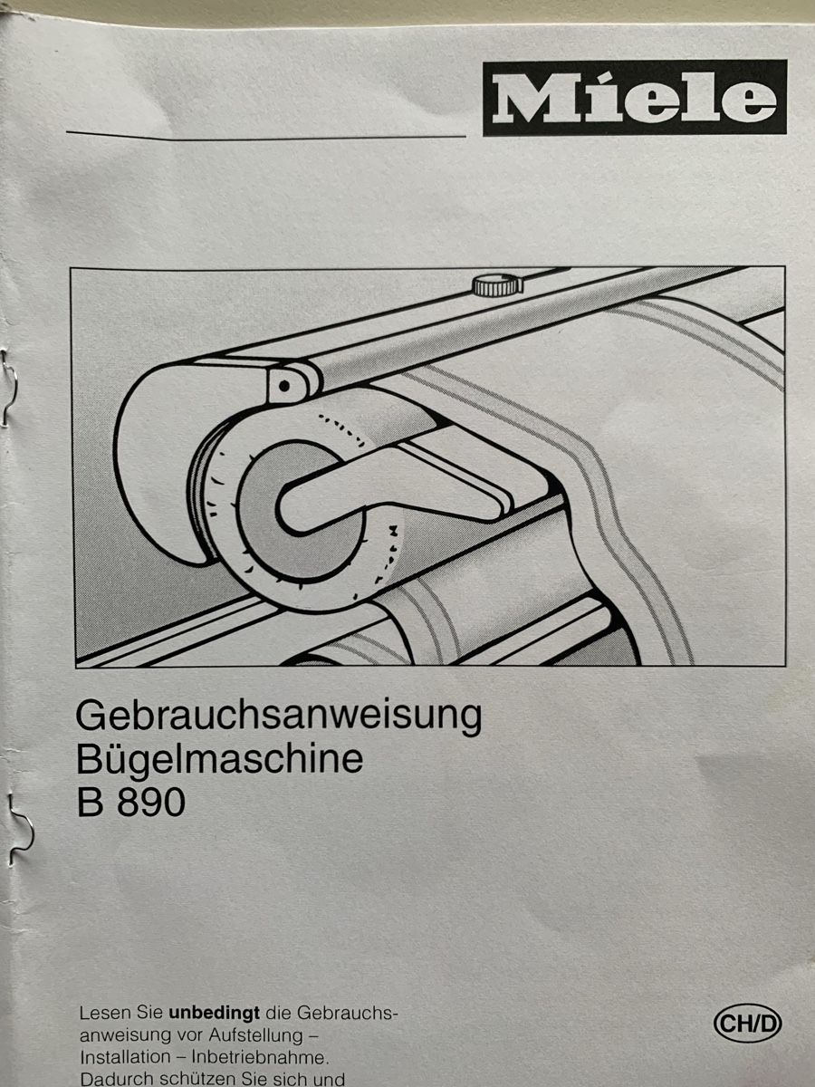 Bügelmaschine B890 (Gebraucht) in Gontenschwil für CHF 100 – nur Abholung auf Ricardo kaufen