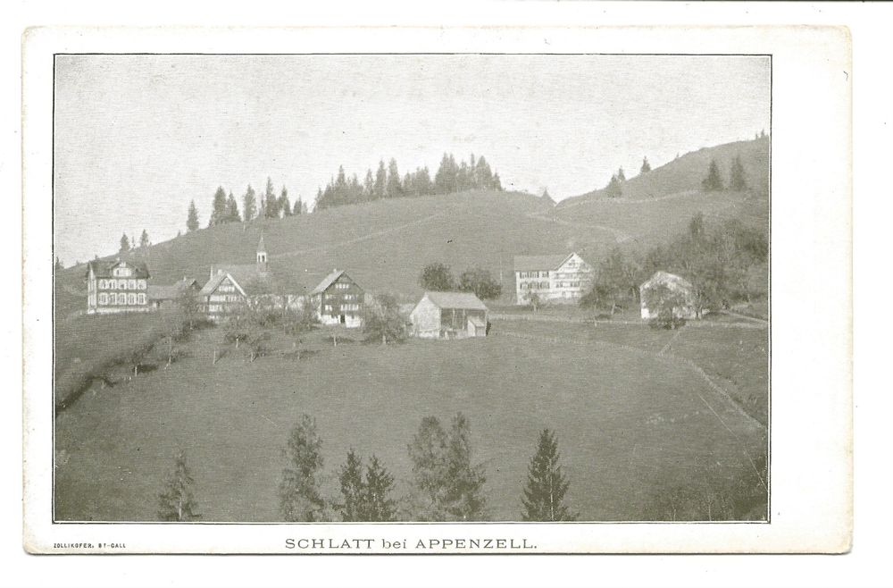 Schlatt bei Appenzell (AI) Dorfpartie mit Kirche und Schule (Gebraucht) in Engelburg für CHF 14. ...