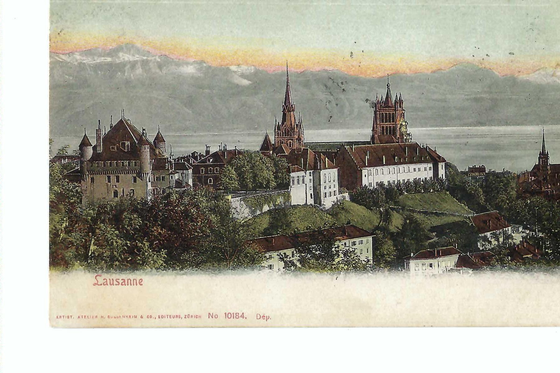 Lausanne, Château, Léman, Artist. Atelier Guggenheim 1906 (Gebraucht ...