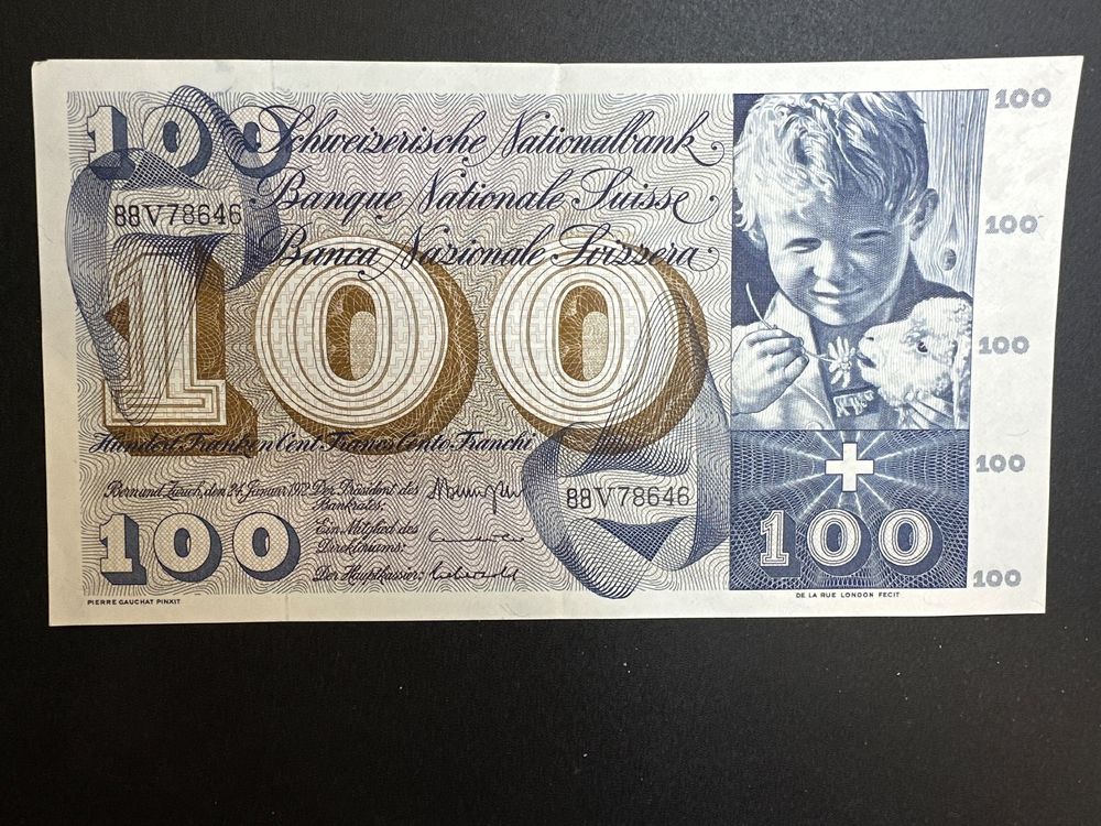 100 Fr.-Note Schweiz 1972 | Kaufen auf Ricardo