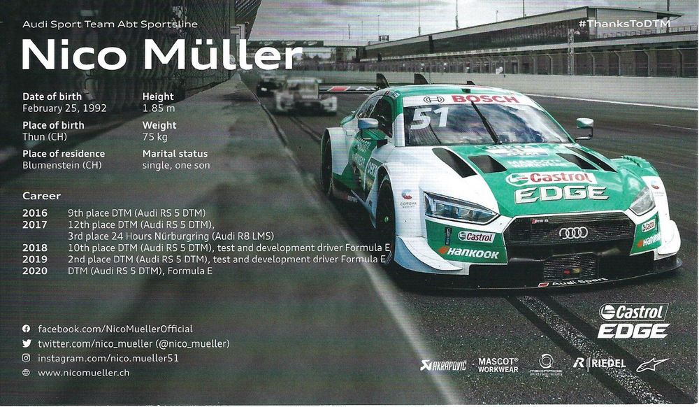Nico Müller, DTM 2020 | Kaufen auf Ricardo
