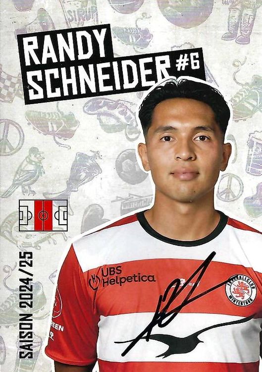 Fankarte mit Unterschrift FC Winti Randy Schneider, Nr. 6 (Gebraucht ...
