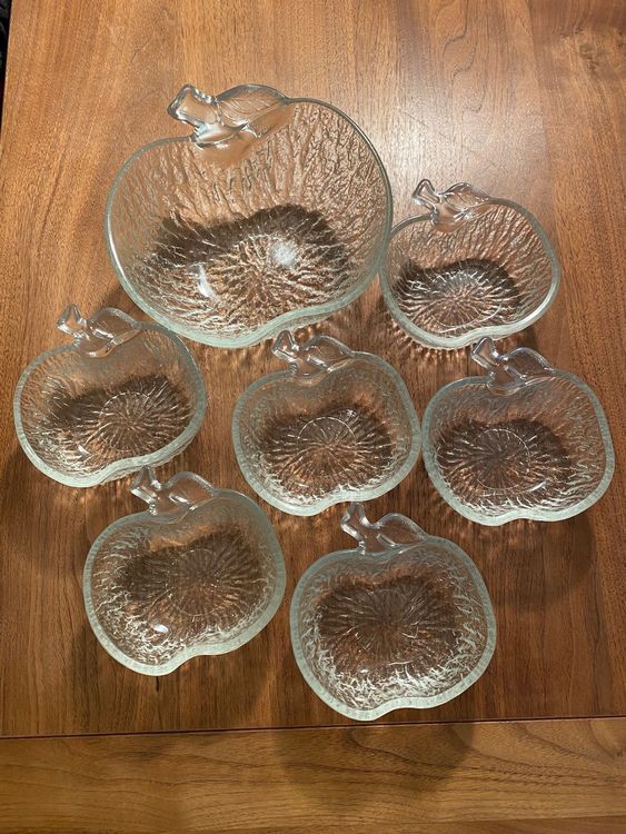 Dessert-Set 7-teilig aus Glas in Apfel Form | Kaufen auf Ricardo