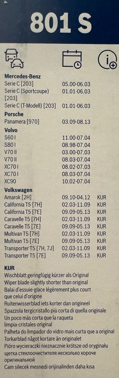 3 X 2 Scheibenwischer BOSCH Twin Spoiler 801 S (Neu und ...