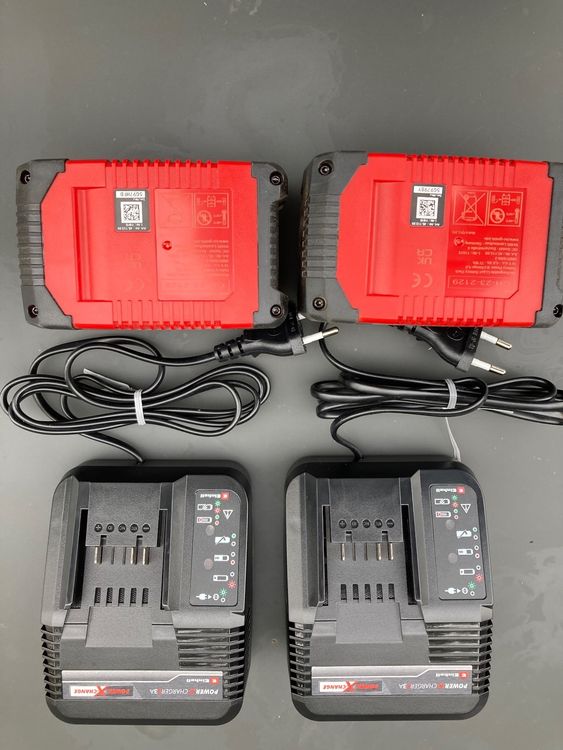 2 Einhell Akkus Power X Charger mitLadegerät 18V3A neuwertig (Gebraucht ...