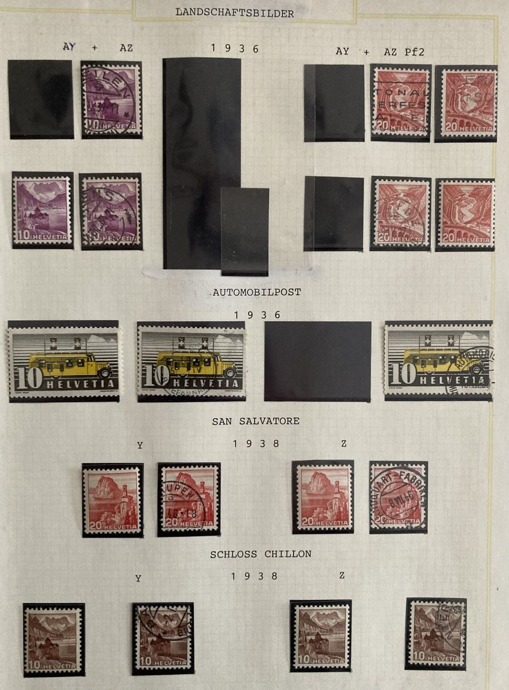 1936-1939, Auswahl CH-Marken gemäss Scan, SBK 65 Fr. (Gebraucht) in Flawil für CHF 5 – mit ...