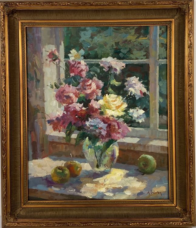 A.Lebrun impressionistische Stilleben Gemälde (Gebraucht) in Root für ...