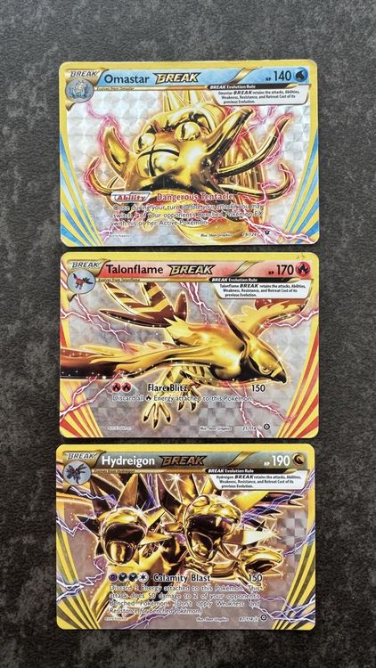 Pokemon Karten: Omastar, Talonflame, Hydreigon BREAK (Neu (gemäss ...