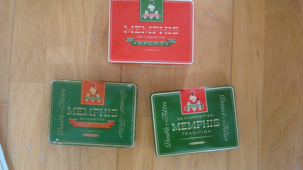 3 alte Blechboxen "Memphis Cigarettes" (Gebraucht) in Münchenstein für ...
