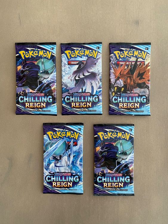 5 x Chilling Reign Booster Packs - Pokemon (Gebraucht) in Basel für CHF ...