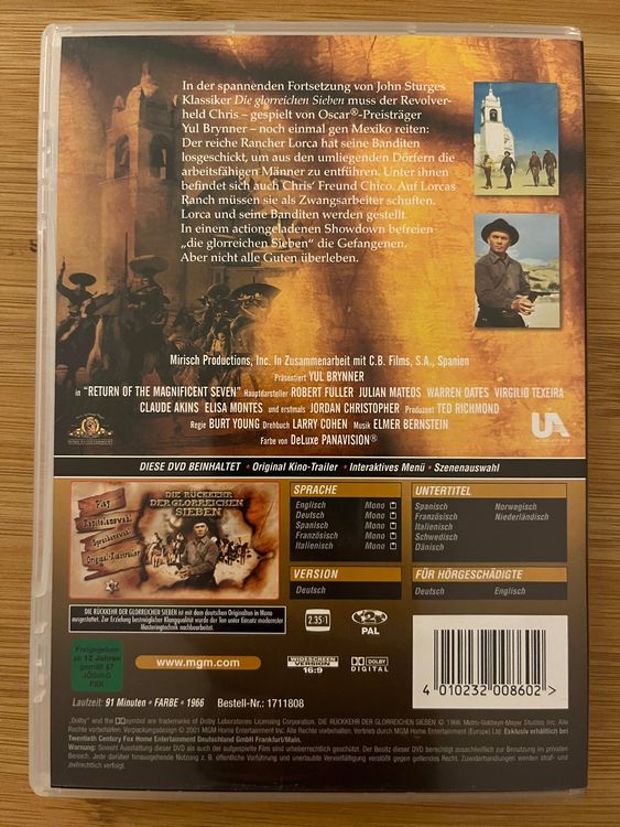 Die Rückkehr der Glorreichen Sieben (1966) DVD 📀 (Neu (gemäss Beschreibung)) in Sierre für CHF ...