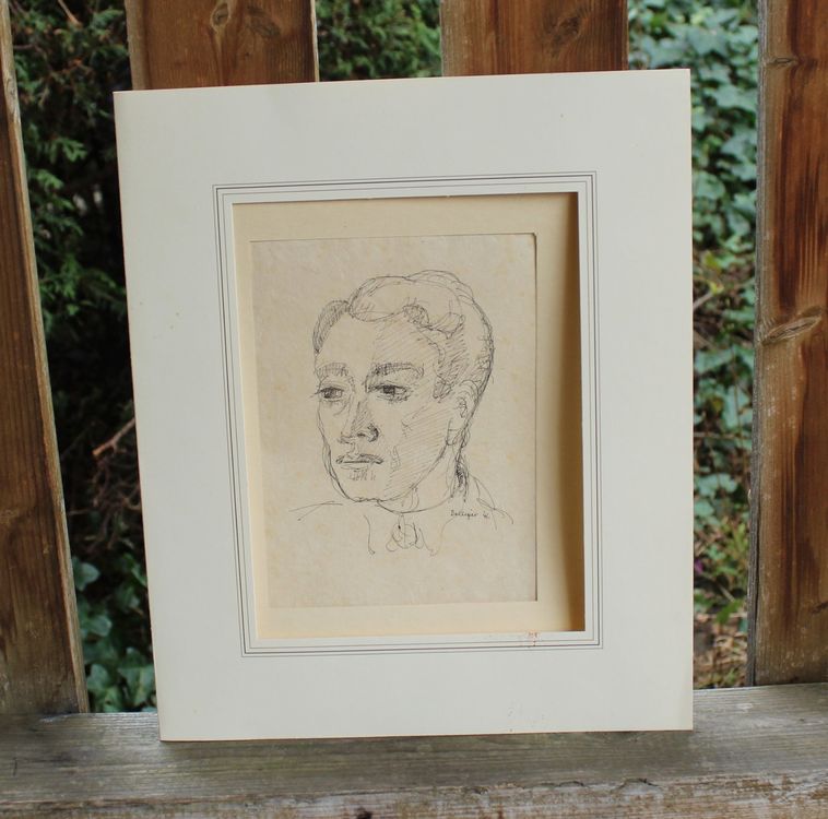 Bolliger René 1911-71 Feder Zeichnung Portrait 1941 sign. | Acheter sur ...