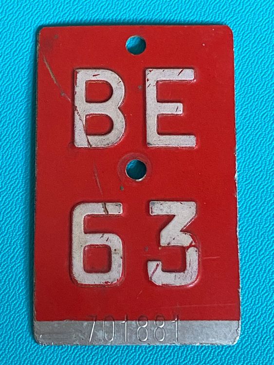 Velonummer BE 63 / Plaque Vélo | Kaufen auf Ricardo