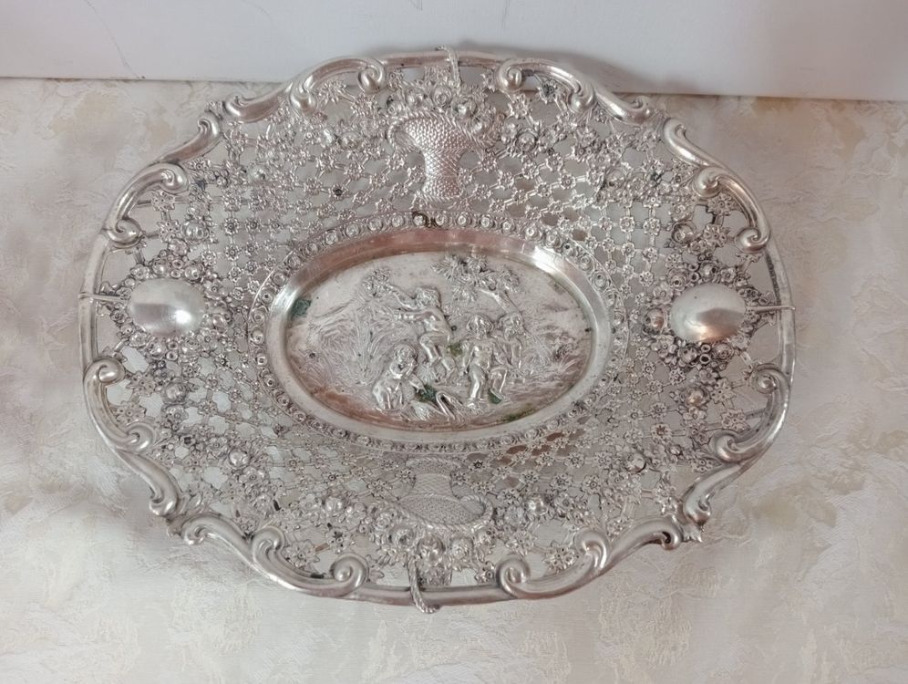 800 Silber Schale Antik Punze 375 Gramm spielende Kinder | Kaufen auf ...