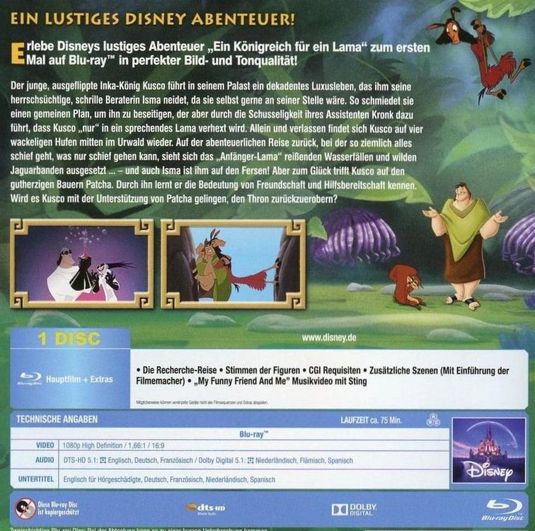 Königreich für ein Lama (2000) Walt Disney/Animation/Blu-ray (Neu ...
