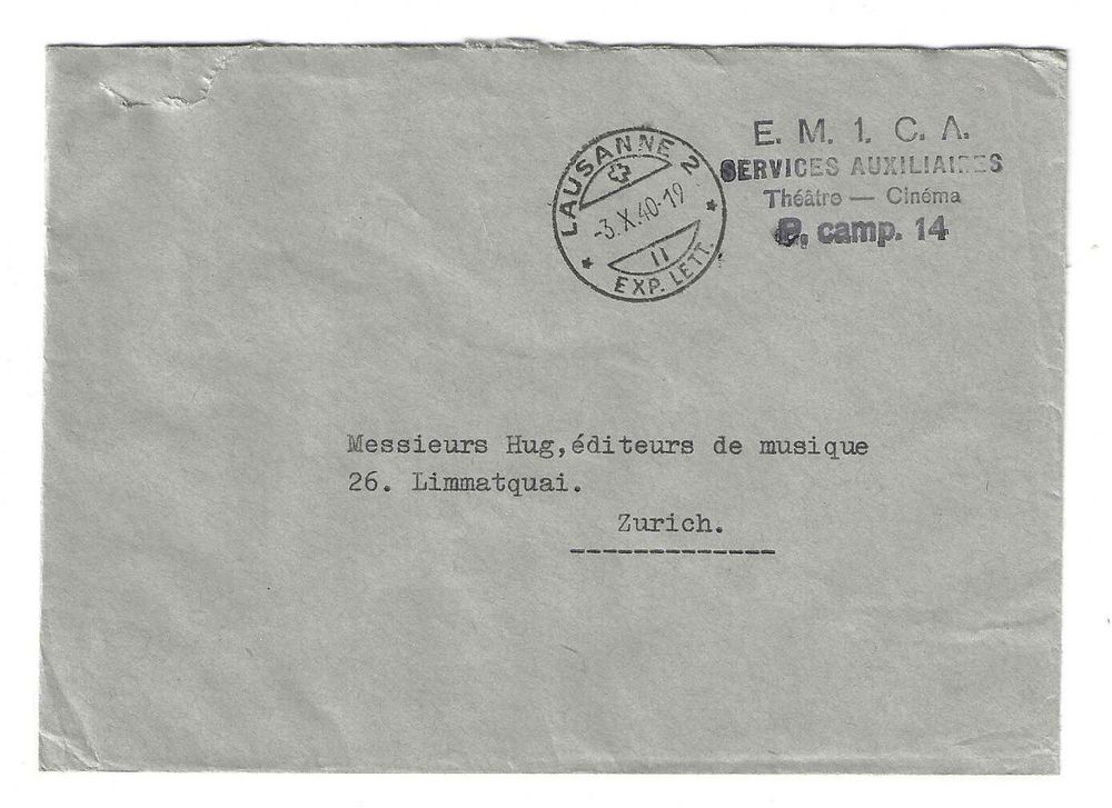 Stab 1. Armee-Korps, Brief 1940 (Gebraucht) in Weinfelden für CHF 3 ...