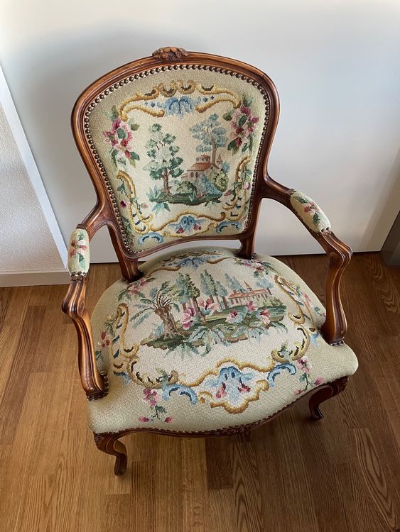 Gobelin Stuhl mit Hocker | Kaufen auf Ricardo