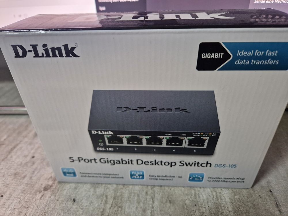 D-Link DGS-105/E 5-Port-Gigabit-Switch – Neu und unbenutzt (Neu und ...