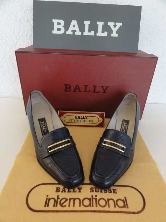 Eleganter BALLY Trotteur Gr. 36 (3 UK) Leder dunkelblau | Kaufen auf Ricardo