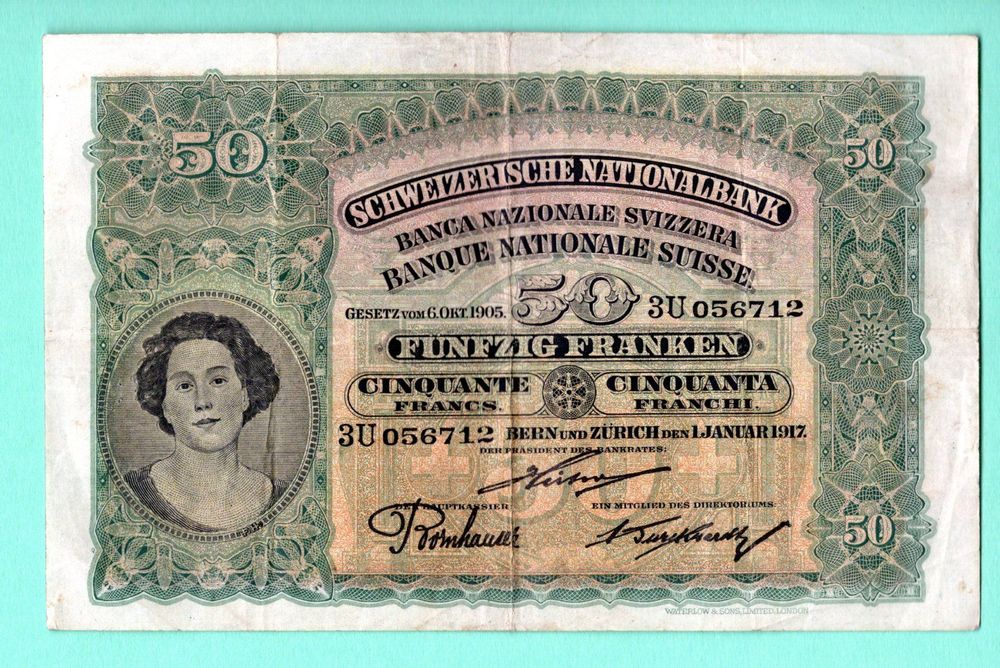 Schweiz noten 50 franken 1917 sehr selten | Kaufen auf Ricardo