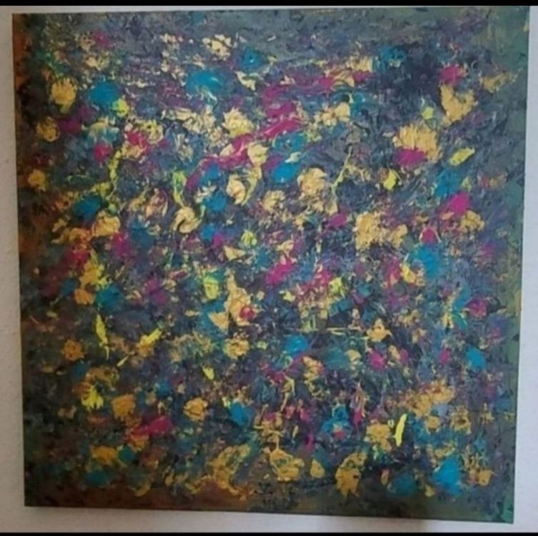 Bild, Abstrakte Blumen von mir selbstgemalt 50×50 (Gebraucht) in Riehen für CHF 30 – nur ...