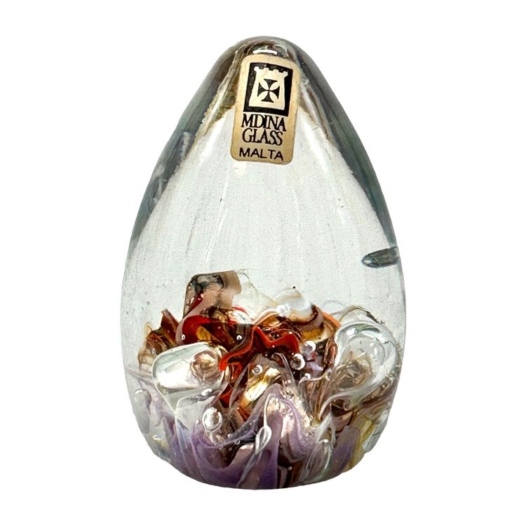 Sulfure oeuf presse-papier en verre d'art MDINA GLASS Malta (Gebraucht ...