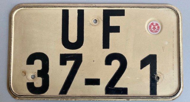 Altes DDR originales Autokennzeichen UF 37-21, Rarität! (Gebraucht) in ...